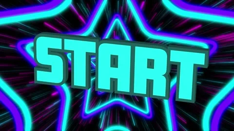 Animation of start text over moving shap... | Stock Video | Pond5