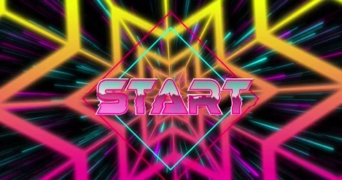 Animation of start text over moving shap... | Stock Video | Pond5