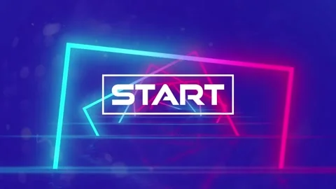 Animation of start text over neon lines ... | Stock Video | Pond5