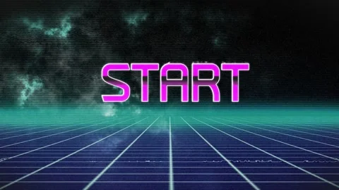 Animation of start text over white lines... | Stock Video | Pond5