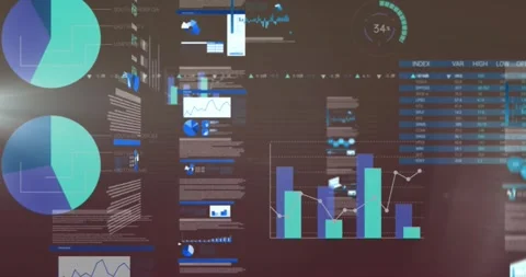 Animation of statistical data processing... | Stock Video | Pond5