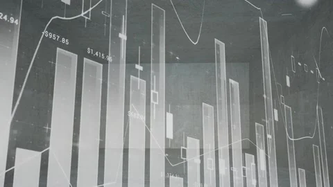 Animation of statistics on grey backgrou... | Stock Video | Pond5