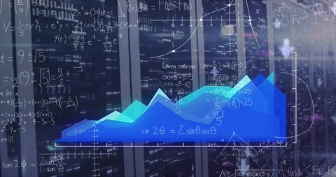Animation of statistics, mathematical eq... | Stock Video | Pond5