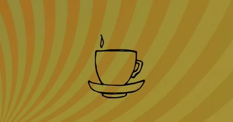Animation of steam on drawing of tea cup... | Stock Video | Pond5