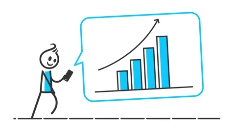 Animation of a stick figure man watching... | Stock Video | Pond5