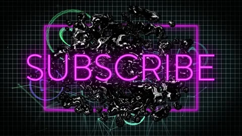 Animation of subscribe neon text over bl... | Stock Video | Pond5