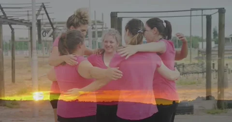 Animation of sunset over diverse women a... | Stock Video | Pond5