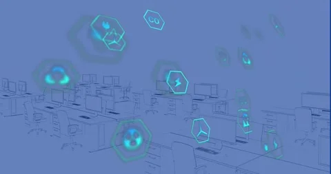 Animation of sustainable icons over 3d m... | Stock Video | Pond5