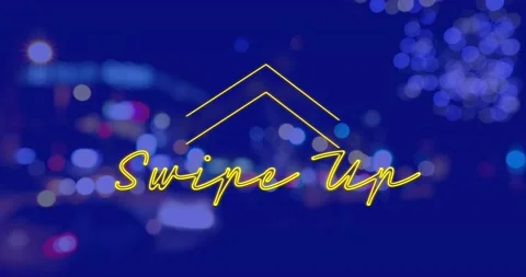 Animation of swipe up text over cityscap... | Stock Video | Pond5