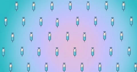 Animation of syringes moving on blue and... | Stock Video | Pond5