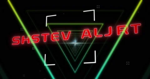 Animation of system alert text over tria... | Stock Video | Pond5