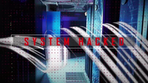 Animation of system hacked text banner a... | Stock Video | Pond5