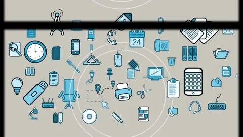 Animation of tape reel with diverse busi... | Stock Video | Pond5