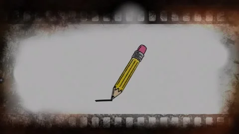 Animation of tape reel with pencil drawi... | Stock Video | Pond5