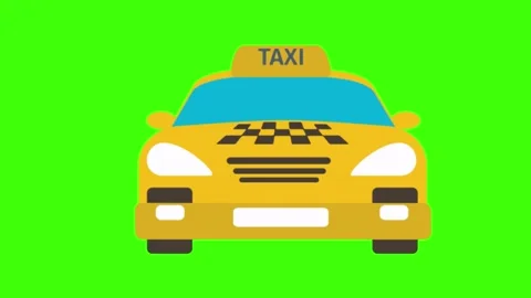 Animation of a taxi icon on a green scre... | Stock Video | Pond5