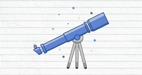 Animation of telescope and star icons ag... | Stock Video | Pond5
