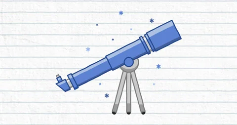 Animation of a telescope on blue lines o... | Stock Video | Pond5