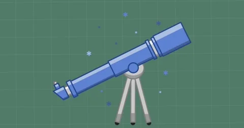 Animation of telescope icon over grid ne... | Stock Video | Pond5