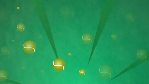 Animation of tennis balls over shapes on... | Stock Video | Pond5