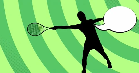 Animation of tennis player silhouette wi... | Stock Video | Pond5