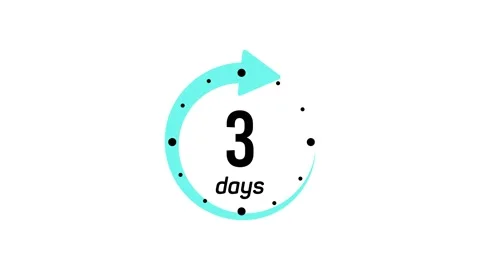 Animation text 3 days with blue arrow. T... | Stock Video | Pond5