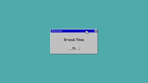 Animation with text Break Time in dialog... | Stock Video | Pond5