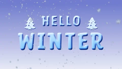 Animation with the text hello winter app... | Stock Video | Pond5