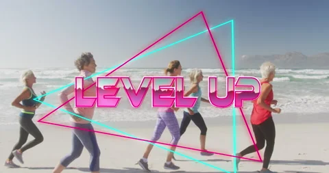 Animation of text level up, in shiny pin... | Stock Video | Pond5