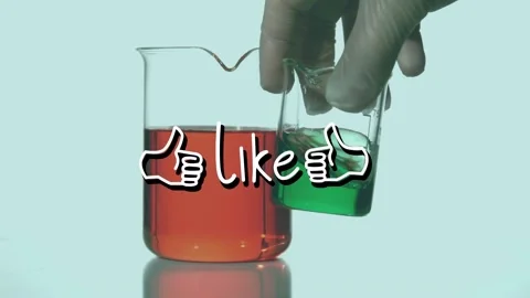 Animation of like text over beakers with... | Stock Video | Pond5