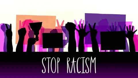 Animation with text- Stop Racism. black ... | Stock Video | Pond5