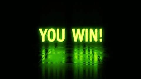 Animation text of You win neon green gli... | Stock Video | Pond5