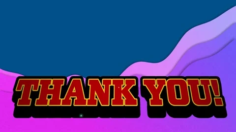 Animation of thank you on screen on blue... | Stock Video | Pond5