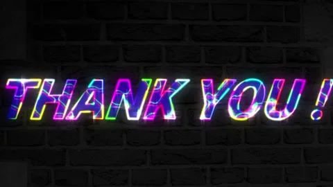 Animation of thank you text on black bac... | Stock Video | Pond5