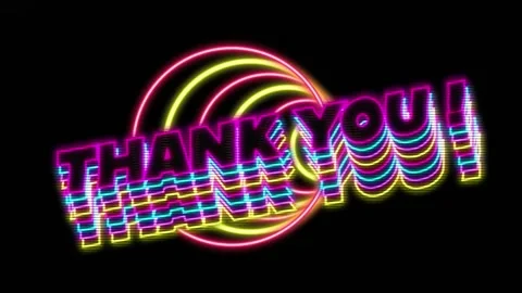 Animation of thank you text on black bac... | Stock Video | Pond5