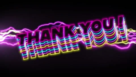 Animation of thank you text over lightni... | Stock Video | Pond5
