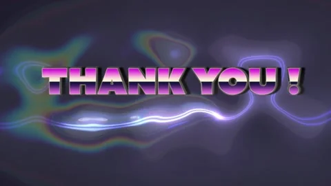 Animation of thank you text over liquid ... | Stock Video | Pond5