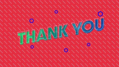 Animation of thank you text over shapes | Stock Video | Pond5