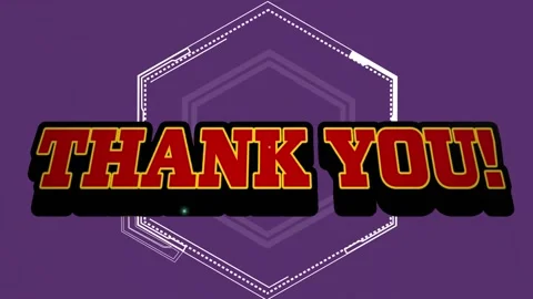 Animation of thank you text over purple ... | Stock Video | Pond5
