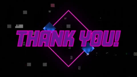 Animation of thank you text over shapes ... | Stock Video | Pond5