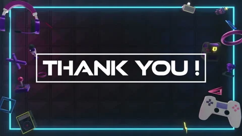 Animation of thank you text over neon fr... | Stock Video | Pond5