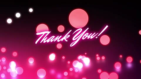 Animation of thank you text in pink neon... | Stock Video | Pond5