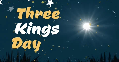 Animation of three kings day text over s... | Stock Video | Pond5