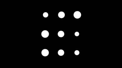 Animation of three rows of dot circles b... | Stock Video | Pond5