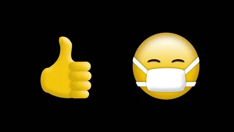 Animation of thumbs up and face mask emo... | Stock Video | Pond5
