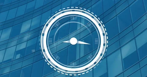 Animation of ticking clock icon against ... | Stock Video | Pond5