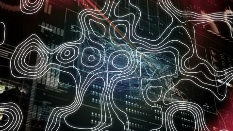 Animation of topographical chart moving ... | Stock Video | Pond5