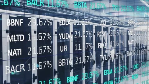 Animation of trading board and connected... | Stock Video | Pond5