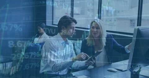 Animation of trading board and graphs ov... | Stock Video | Pond5