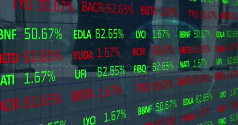 Animation of trading board over globe, g... | Stock Video | Pond5
