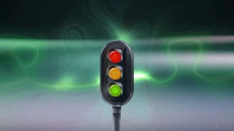 Animation of traffic lights over neon wa... | Stock Video | Pond5